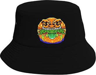 Generic Mode Chapeau Bob Burger Fondant Zombie Effrayant Chapeaux de Visière Pliable Bobs Homme pour Filles Femmes Camping
