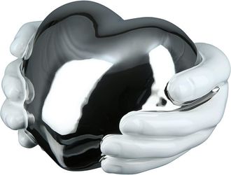 Gilde Ferrum Gilde Keramik Skulptur Herz in H&auml;nden Liebe Dekoobjekt Figur Keramikfigur