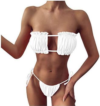 Generic Bikini pour femme - Sexy et &eacute;l&eacute;gant - Deux pi&egrave;ces - Col en V - Triangle - Push Up - Maillot de bain ventre plat - Haut de bikini - Soutien de la poitr