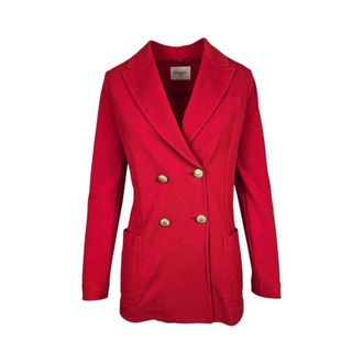 Circolo 1901 Femme, Manteaux, Rouge, Taille: 42 FR Veste croisée pour femme