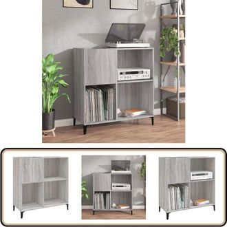 vidaXL Plattenschrank Grau Sonoma 84,5x38x89 cm Holzwerkstoff - Plattensammlung - Vinylregal - HiFi Regal - Wohnzimmerschrank - Sideboard