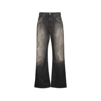 Acne Studios Jean large tachet&eacute; en coton