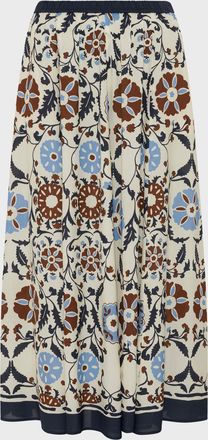 Gerard Darel Jupe longue imprim&eacute; v&eacute;g&eacute;tal - JONIA - Ecru