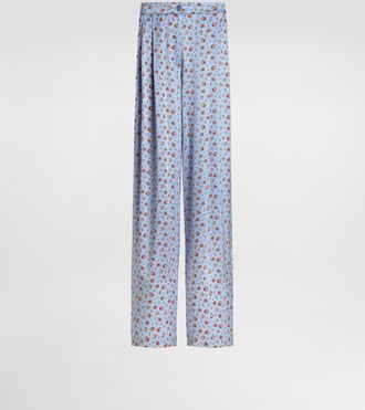 Dolce & Gabbana Small Rose-print Wide Silk Trousers - Frau Hosen Und Shorts Multicolor 44