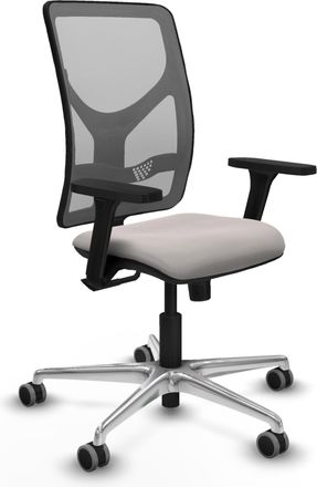 Piqueras y Crespo B&uuml;rostuhl, grau und wei&szlig;, mit 3D-Armlehnen, h&ouml;henverstellbare Lendenwirbelst&uuml;tze, ausgestattet mit 3 Positionen und Schneideschaum, Grau/Wei&szlig;