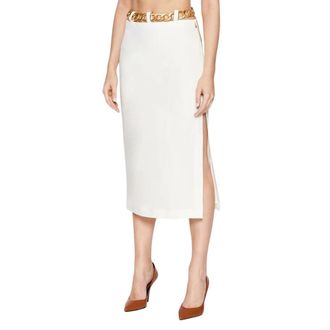 Patrizia Pepe Femme, Jupes, Blanc, Taille: 40 FR Midi Skirt