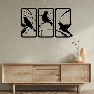 Hanah Home Stylish Black Decorative Metal Wall Accessory, 120 x 68 cm | 100% Metal, 1.2 mm Thickness | Perfect for Modern Home Decor & Art Display