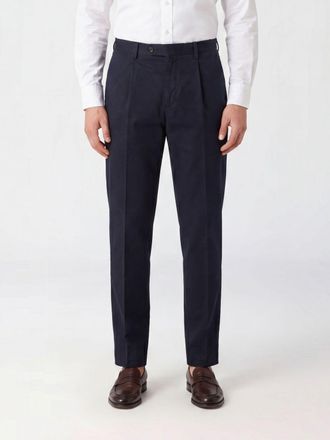 BRIGLIA 1949 Pantalon de tailleur slim fit en coton et lin &agrave; poches italiennes