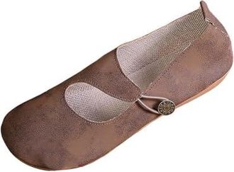 Generic Chaussures plates d&eacute;contract&eacute;es &agrave; enfiler pour femme - Couleur unie - Bout rond - Pliable - L&eacute;g&egrave;res et confortables - Large largeur - Chaussures de ma