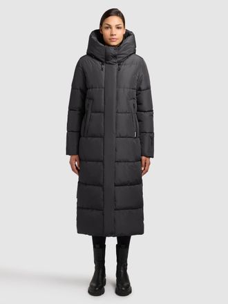 Khujo Steppmantel KHUJO SOULANI4, Damen, Gr. XXL, steel grau, 100% Polyester, unifarben, loose fit, eingesetzt elastischer Bund, M&auml;ntel Steppmantel, Topsell