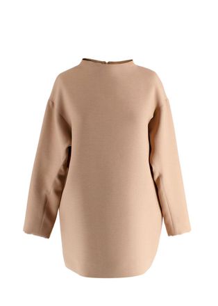 Valentino Garavani Valentino Wool Mock Neck Long Sleeve Camel Brown Top and Trouser Set Size S