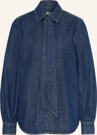 Emily van den Bergh Emily Van Den Bergh Jeansbluse Mit Abnehmbarer Schluppe blau