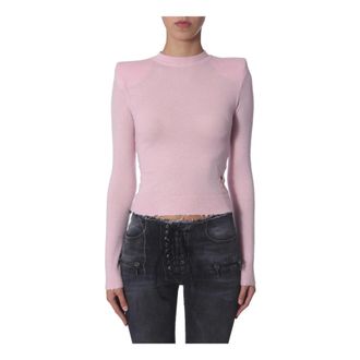 Unravel Femme, Pulls, Rose, Taille: 36 FR Boiled Spalline Mock Neck