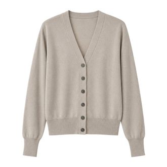 Meimeij Cardigan Court avec Manches Kimono - Femme - Pulls - Beige - Taille: 38 FR