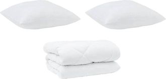 vidaXL Bettdecke Sonstiges 3 pcs Weiß 240 x 200 cm Mikrofaser Vidaxl