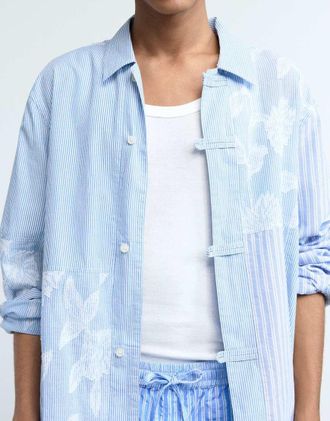 Desigual Chemise &agrave; imprim&eacute; floral - Bleu