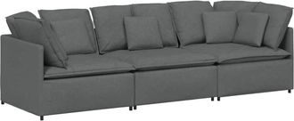 vidaXL Vidaxl - Modulares Sofa mit Kissen Stoff Dunkelgrau