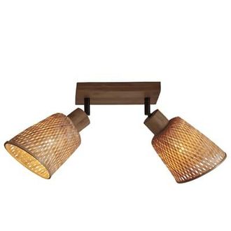 GOOD&MOJO Plafonnier spot orientable Java - Beige - Bambou tressé