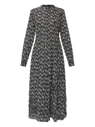 Ulla Johnson robe mi-longue Laurentine &agrave; volants - Noir