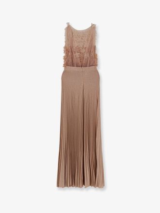 Elisabetta Franchi Womens Evening Gown Pink Voile Polyester
