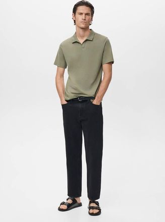 Mango Polo coton piqu&eacute; vert fonc&eacute; - Homme - XXL - MANGO MAN