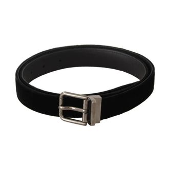 Dolce & Gabbana Klassischer G&uuml;rtel aus Samt - - Accessories - Herren - Schwarzk - ONE SIZE