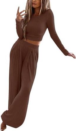 Generic Ensemble de survêtement de gym, tenue daéroport pour femme, tenue décontractée et polyvalente, ensemble de vêtements de détente confortables, doux, as