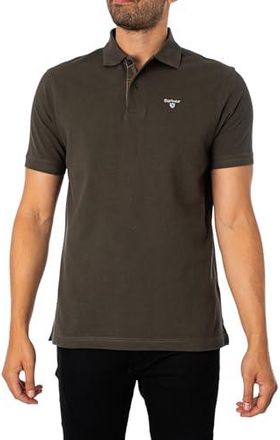 Barbour Homme Polo en Piqué Tartan, Forest Green, XL