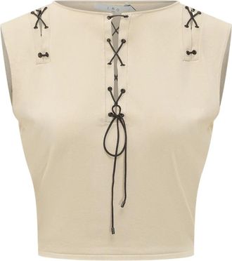 Iro Iro, Femme, Tops, Beige, Taille: 38 FR Felicine Lace-Up Top