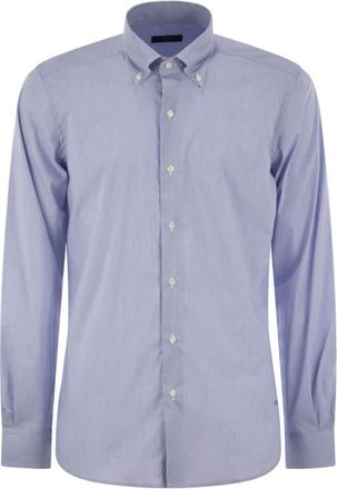 Fay Homme, Chemises, Bleu, Taille: XL Stretch Cotton Shirt