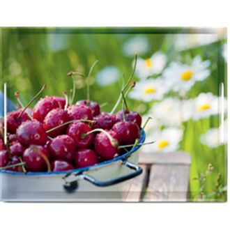 Emsa 515689 Tablett mit Cherries Dekor, Größe 40 x 31 cm, Classic