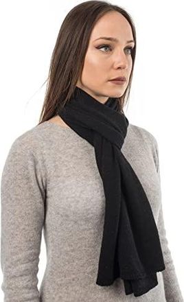 DALLE PIANE CASHMERE Écharpe 100% cachemire - Made in Italy - Femme/Homme, Couleur: Noir, Taille unique
