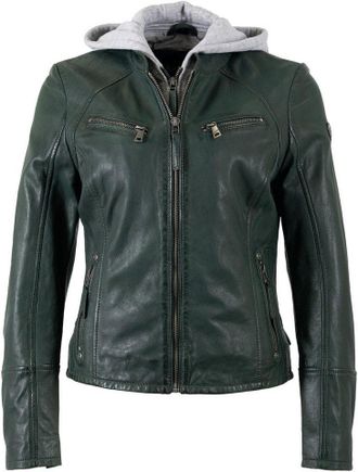 Mauritius Lederjacke Nola LEGV mit abnehmbarer Jersey-Kapuze