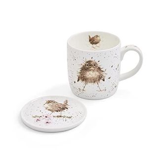 Portmeirion Wrendale by Royal Worcester Tasse et dessous de verre Motif oiseaux volants