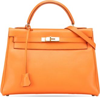 Herm&egrave;s Gulliver Kelly Retourne 32Hermes Orange
