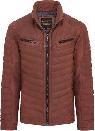 Infinity Leather Blouson Aviateur Vintage Matelass&eacute; en Cuir Matelass&eacute; Tann&eacute; Pour Hommes