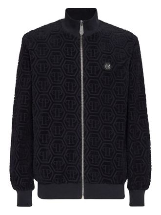 Philipp Plein veste zippée à logo - Bleu