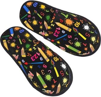 Generic Pantoufle Maison Crayons De Couleur Pour La Rentr&eacute;e Scolaire Hiver Pantoufles Confortable Chaudes Pantoufles Doux Hiver Chaussures Chaudes Pour Voyage