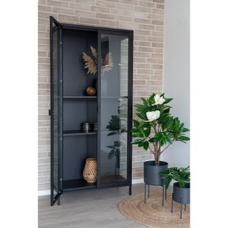 House Nordic home24 Vitrinenschrank Bagh 80 x 175 x 35cm Schwarz