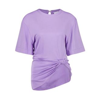 Paco Rabanne Lavendel Jersey T-Shirt mit Schleife - - Tops - Damen - Lila - M