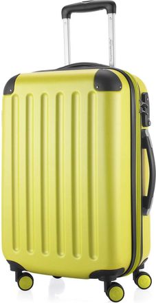 HAUPTSTADTKOFFER Spree - Kabinentrolley + Kofferanhänger, Handgepäck Hartschale mit Erweiterung, TSA, 4 Rollen, 55 cm, 42 Liter, Farn