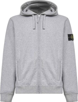 Stone Island Homme, Sweatshirts et sweats à capuche, Gris, Taille: L Sweat à capuche zippé avec badge logo