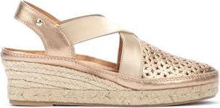 Pikolinos Sandales à Semelles compensées en Cuir Benidorm pour Femme Color Champagne