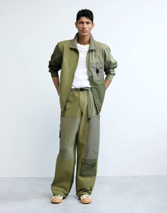 Desigual Pantalon long style militaire - Vert