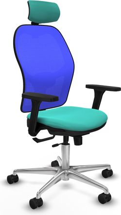 Piqueras y Crespo Ergonomischer atmungsaktiver Chorquera Stuhl mit 3D-Armen, h&ouml;henverstellbare Lendenwirbelst&uuml;tze und h&ouml;henverstellbares Kopfteil, Blau/T&uuml;rkis