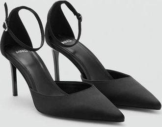 Mango Chaussures &agrave; talon satin&eacute; avec boucle noir - Femme - 35 - MANGO