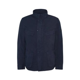 Barbour Blaue Baumwolljacke mit Rei&szlig;verschluss und Kn&ouml;pfen - - Jackets - Herren - Blau - XL