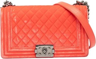 Chanel Sac bandouli&egrave;re Boy Flap Pre-owned - Femme - Pre-owned - Orange - Taille: ONE Size