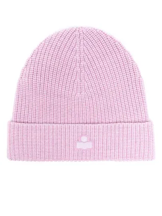 Isabel Marant bonnet nervur&eacute; Bayle &agrave; logo brod&eacute; - Violet