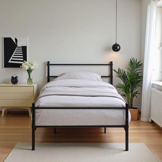 Eggree Eggree - Lit simple en m&eacute;tal 90x190cm - Noir